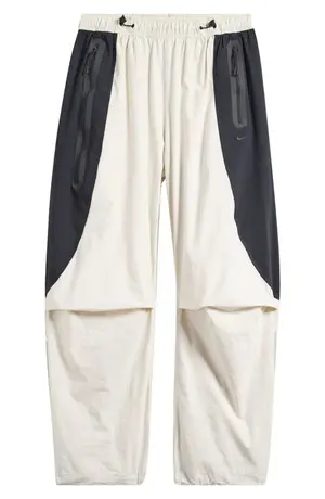 Nike Tech Dri-fit Woven Oversize Stretch Nylon Pants - Light Bone/black