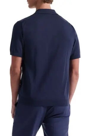Bugatchi Short Sleeve Cardigan - Navy