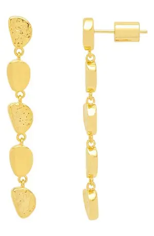 Estée Lauder Textured & Plain Pebble Drop Earrings - Gold