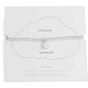 Estée Lauder Sienna Clover Beaded Stretch Bracelet - Silver