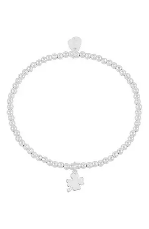 Estée Lauder Sienna Clover Beaded Stretch Bracelet - Silver