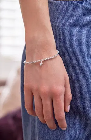 Estée Lauder Sienna Cubic Zirconia Star Beaded Stretch Bracelet