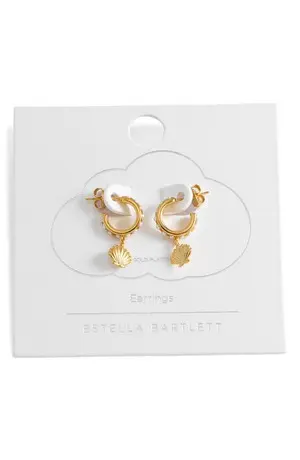 Estée Lauder Scallop Drop Hoop Earrings