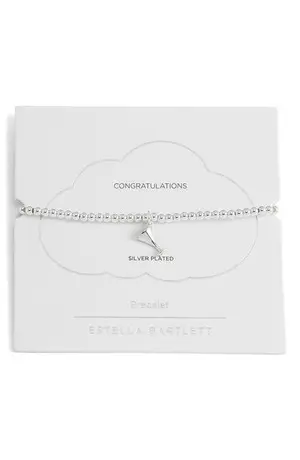 Estée Lauder Sienna Martini Glass Beaded Stretch Bracelet - Silver