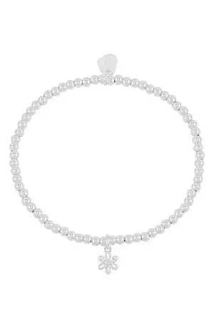 Estée Lauder Sienna Flower Beaded Stretch Bracelet - Silver