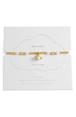 Estée Lauder Louise Bee Pendant Beaded Bracelet - Gold