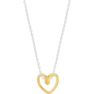Estée Lauder Wire Heart Pendant Necklace - Gold And Silver
