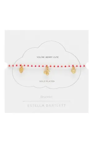 Estée Lauder Fruity Miyuki Charm Bead Slider Bracelet - Gold