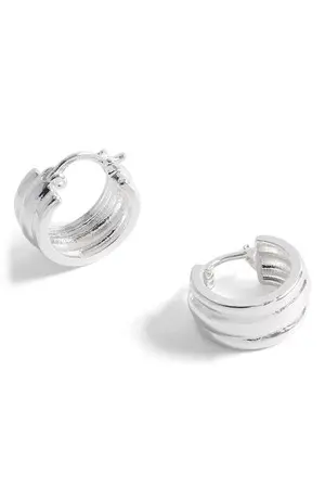 Estée Lauder Chunky Textured Hoop Earrings - Silver