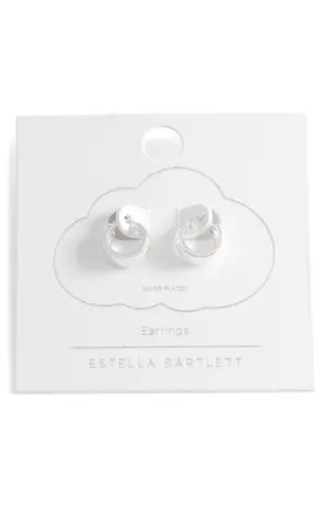 Estée Lauder Chunky Textured Hoop Earrings - Silver