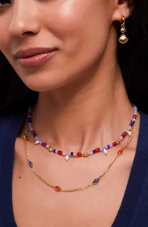 Estée Lauder Multi Bead Sea Shell And Pearl Necklace