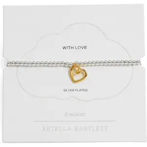 Estée Lauder Heart Beaded Stretch Bracelet - Gold And Silver