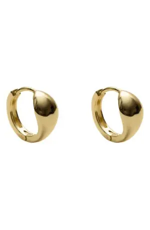 Argento Vivo Solid Signet Hoop Earrings - Gold