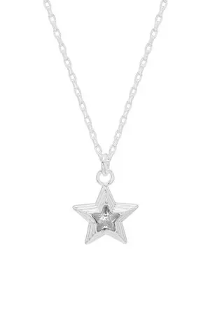 Estée Lauder Star Crystal Pendant Necklace - Silver