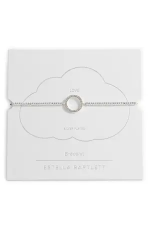 Estée Lauder Louise Cubic Zirconia Circle Slider Bracelet - Silver