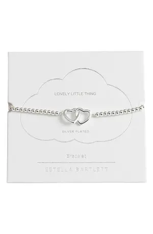 Estée Lauder Sienna Interlinking Hearts Beaded Bracelet - Silver