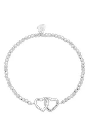 Estée Lauder Sienna Interlinking Hearts Beaded Bracelet - Silver