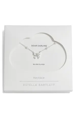 Estée Lauder Faux Pearl And Bow Necklace