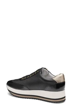 JOHNSTON & MURPHY COLLECTION Side-zip Platform Sneakers - Black Calfskin/patent Leather