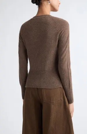 Simone Rocha Embellished Cashmere Cardigan - Peat/jet
