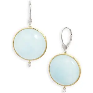 Meira T Milky Aquamarine Drop Earrings - Yellow