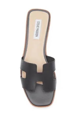Steve Madden Hadyn Slide Sandal - Black Leather