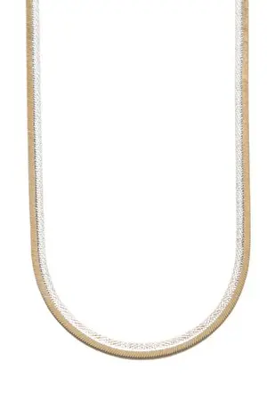 Argento Vivo Two-tone Flat Snake Chain Necklace - Gold/silver