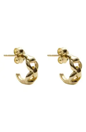 Argento Vivo Mini Equestrian Link Hoop Earrings - Gold