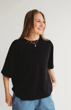 TURTLEDOVE LONDON Organic Cotton Elsie Oversized T-shirt - Black