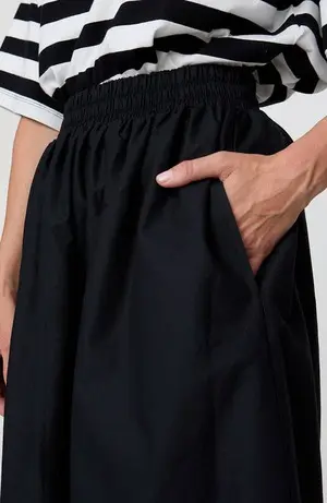 TURTLEDOVE LONDON Organic Cotton Midi Skirt - Black