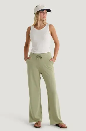 FREE FLY Lightweight Fleece Wide Leg Pants - Tea