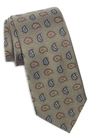 Nordstrom Paisley Silk Neck Tie - Green