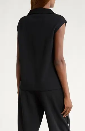 Spanx Airessentials Piqué Sleeveless Half Zip Top