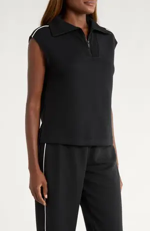 Spanx Airessentials Piqué Sleeveless Half Zip Top