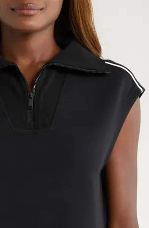 Spanx Airessentials Piqué Sleeveless Half Zip Top