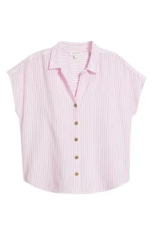 BEACHLUNCHLOUNGE Gem Stripe Shirt - Pink Sunset
