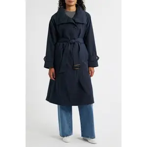 Bernardo Cotton Blend Trench Coat - Navy