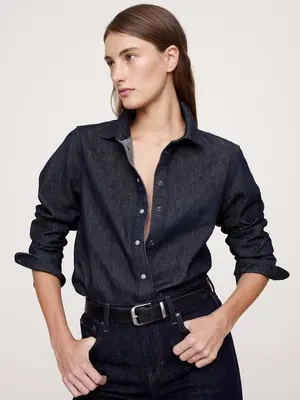 Banana Republic The Everyday Denim Shirt - Dark Wash | Editorialist