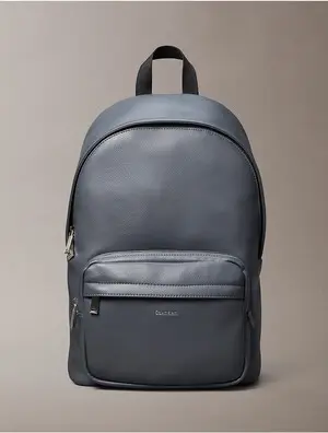 Calvin Klein Raised Logo Round Backpack - Iron Gate