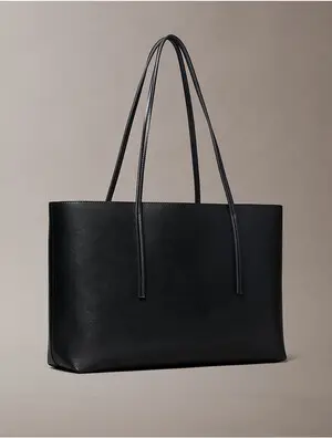 Calvin Klein Foil Logo Tote - Black/toasted Coconut