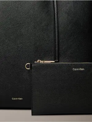 Calvin Klein Foil Logo Tote - Black/toasted Coconut