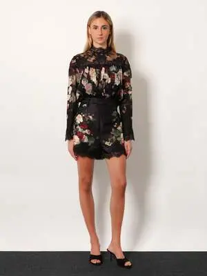 Zimmermann Hypnotic Lace Yoke Viscose Blouse