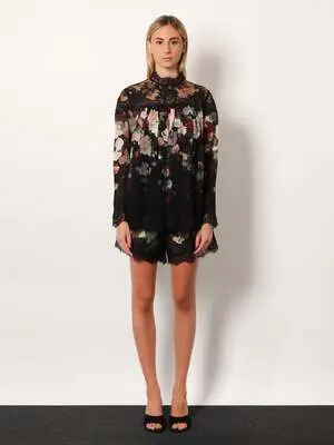 Zimmermann Hypnotic Lace Yoke Viscose Blouse