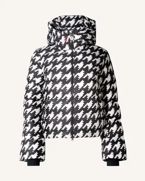 Perfect Moment Metallic Polar Flare Down Jacket - Snow-white-houndstooth-black-snow-white