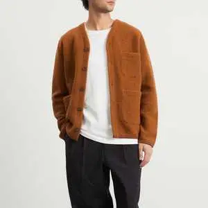 Universal Works Wool Fleece Cardigan - Rust
