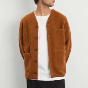 Universal Works Wool Fleece Cardigan - Rust