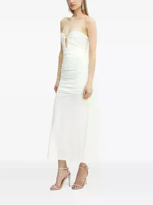 Bardot Ruched Strapless Maxi Dress