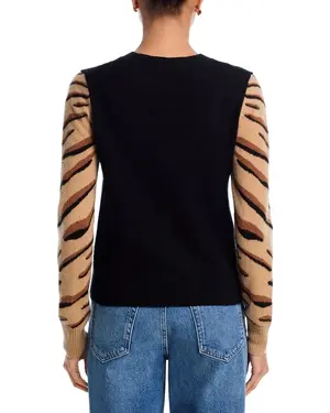 Aqua 100% Cashmere Animal Cardigan