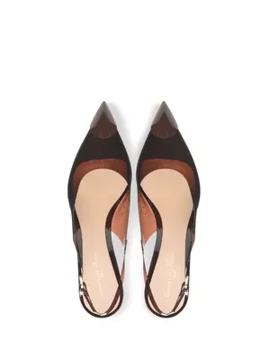 GIANVITO ROSSI Diana 85 Slingback Pumps - Brown Tpu