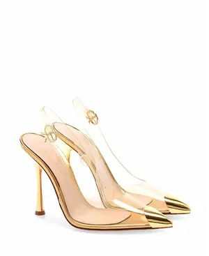 GIANVITO ROSSI Diana Slingback Pumps - Gold Tpu